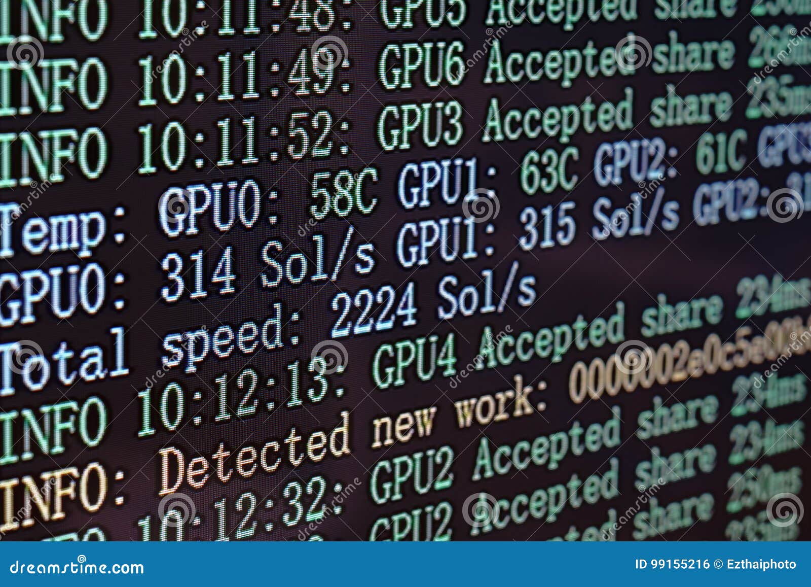 Screen Display of Cryptocurrency Mining & X28;Zec or Zcash Cryptocurr ...