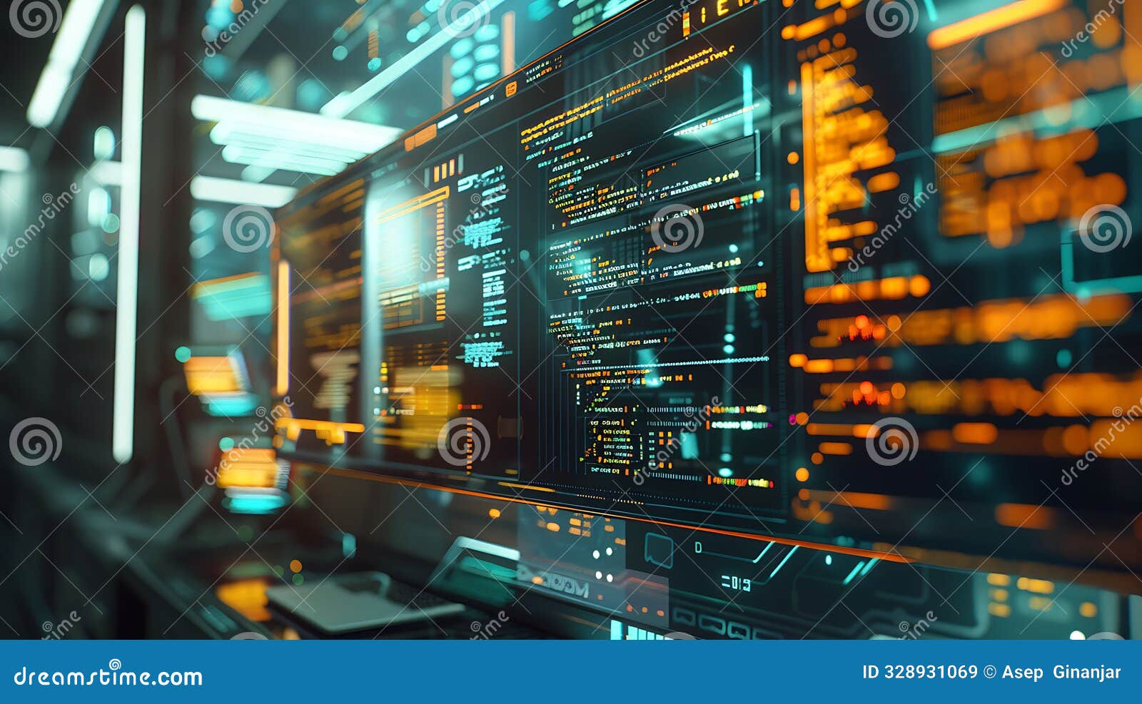 A Screen Displaying an AI Code Assistant Stock Illustration ...