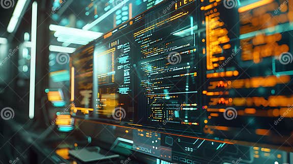 A Screen Displaying an AI Code Assistant Stock Illustration ...