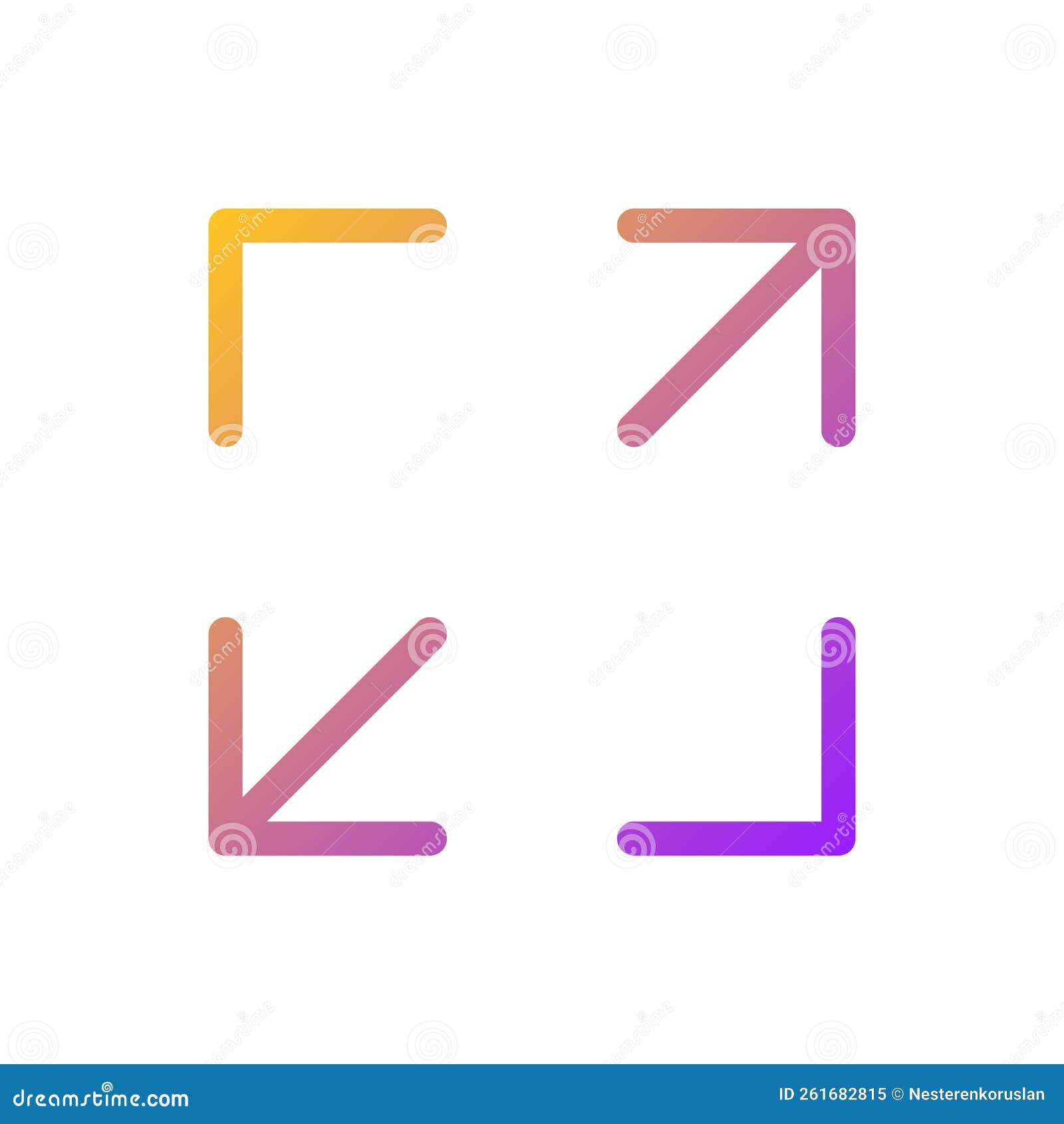 Screen Enlarging Pixel Perfect Gradient Linear Ui Icon Stock Vector ...