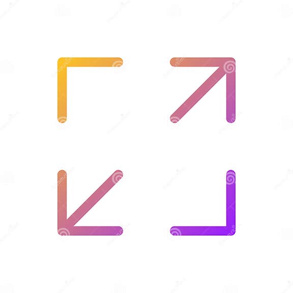 Screen Enlarging Pixel Perfect Gradient Linear Ui Icon Stock Vector - Illustration of symbol ...