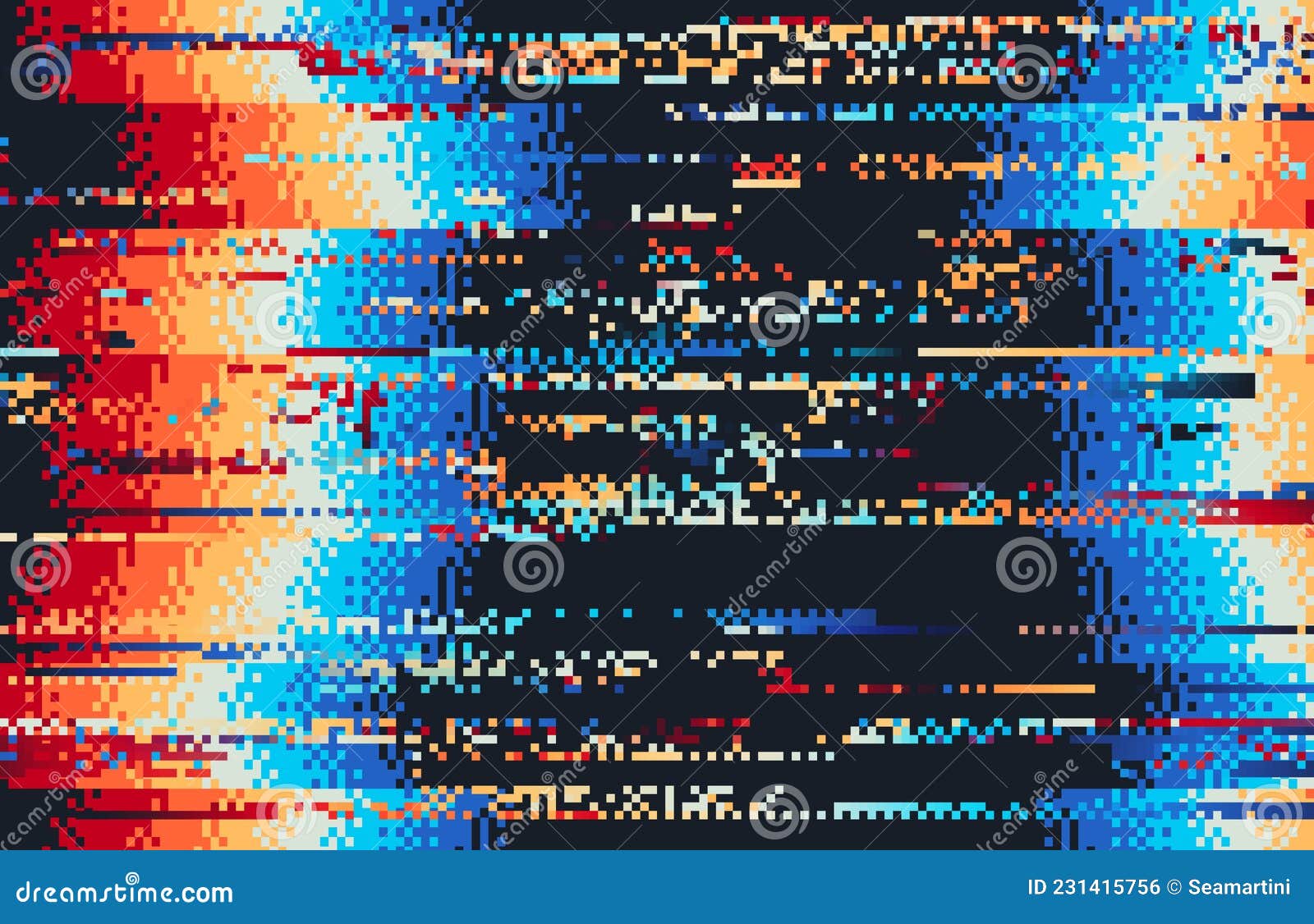 Screen Error Glitch Video Distortion, Pixel Noise Stock Vector ...
