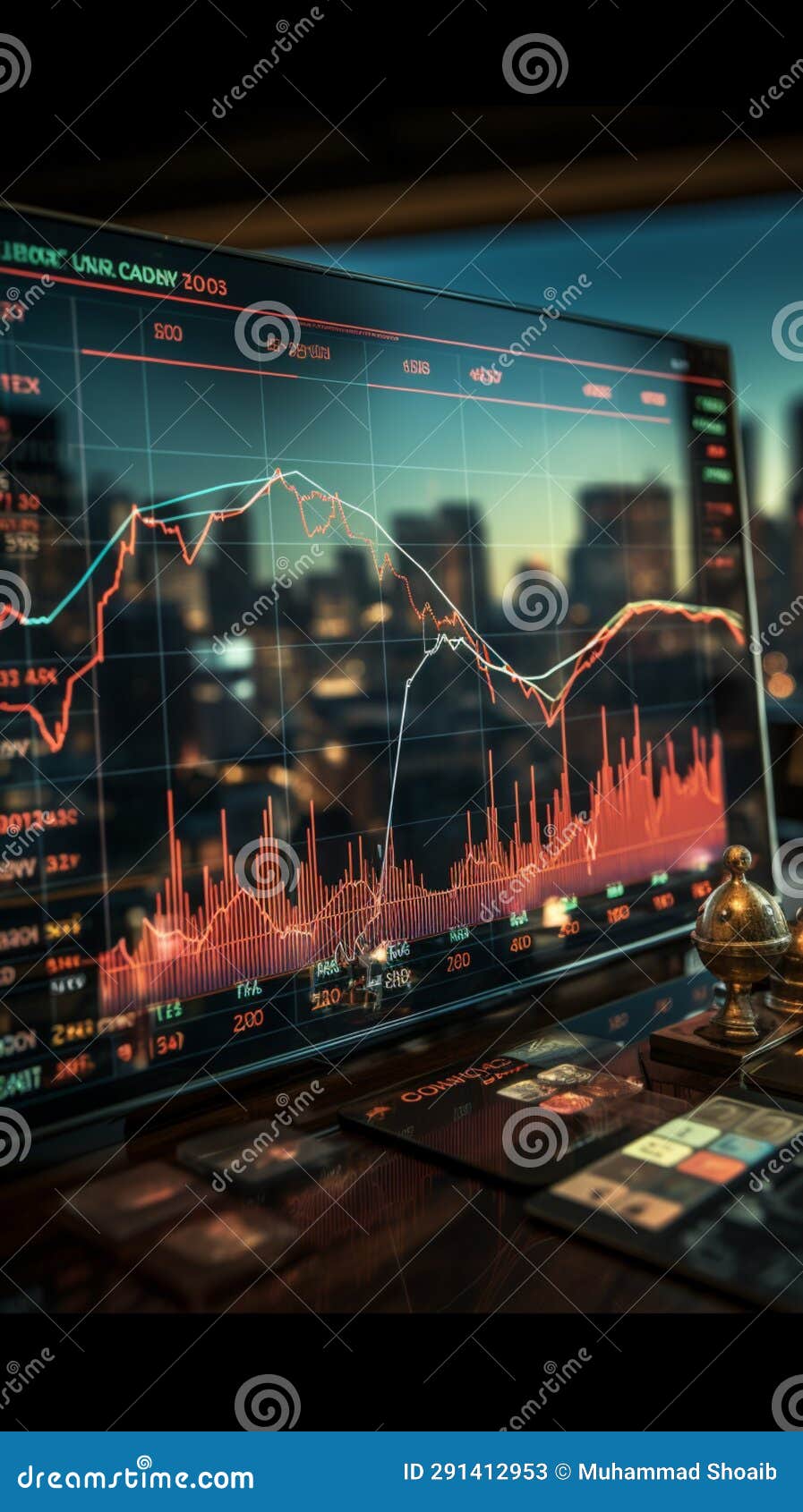 Screen Featuring a Graph Bearing the Label Financial, Visualizing ...