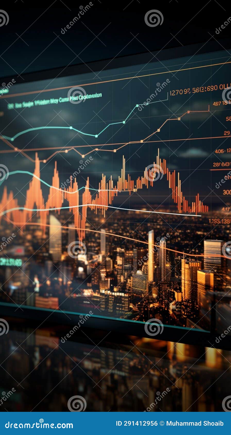 Screen Featuring a Graph Bearing the Label Financial, Visualizing ...