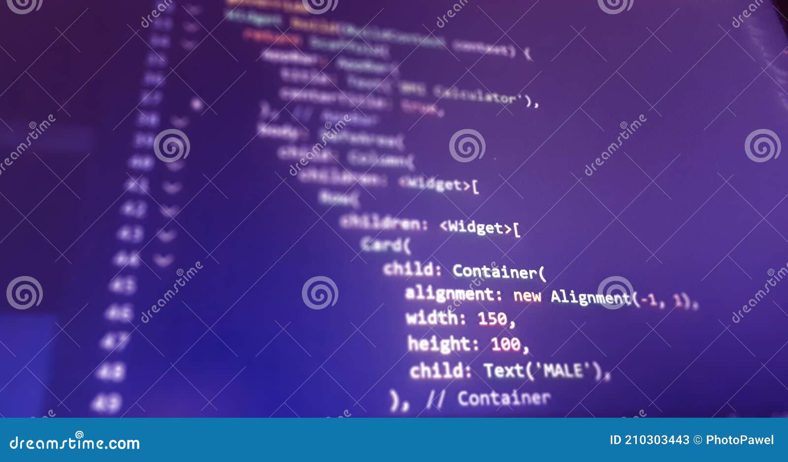Screen of Flutter Application Developing Code. Lines of Code on ...