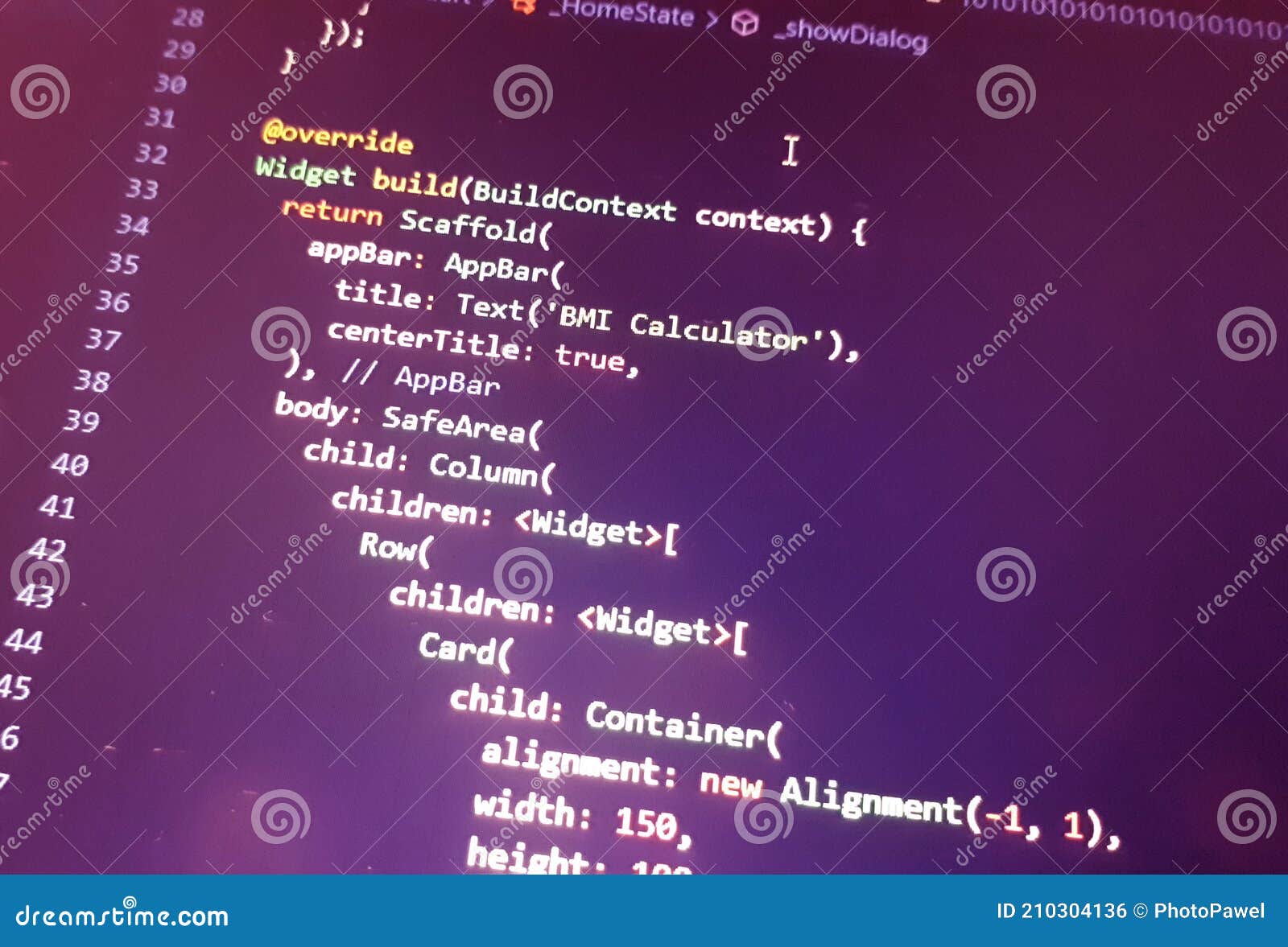 Screen Of Flutter Application Developing Code Lines Of Code On 0930