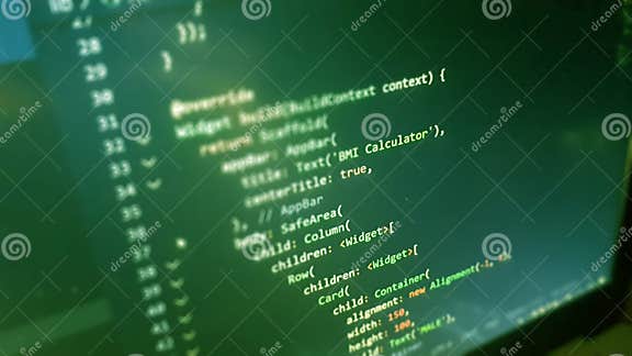 Screen Of Flutter Application Developing Code Lines Of Code On 5534