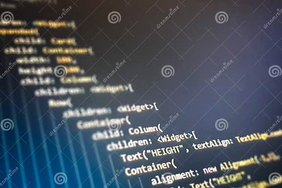 Screen Of Flutter Application Developing Code Lines Of Code On