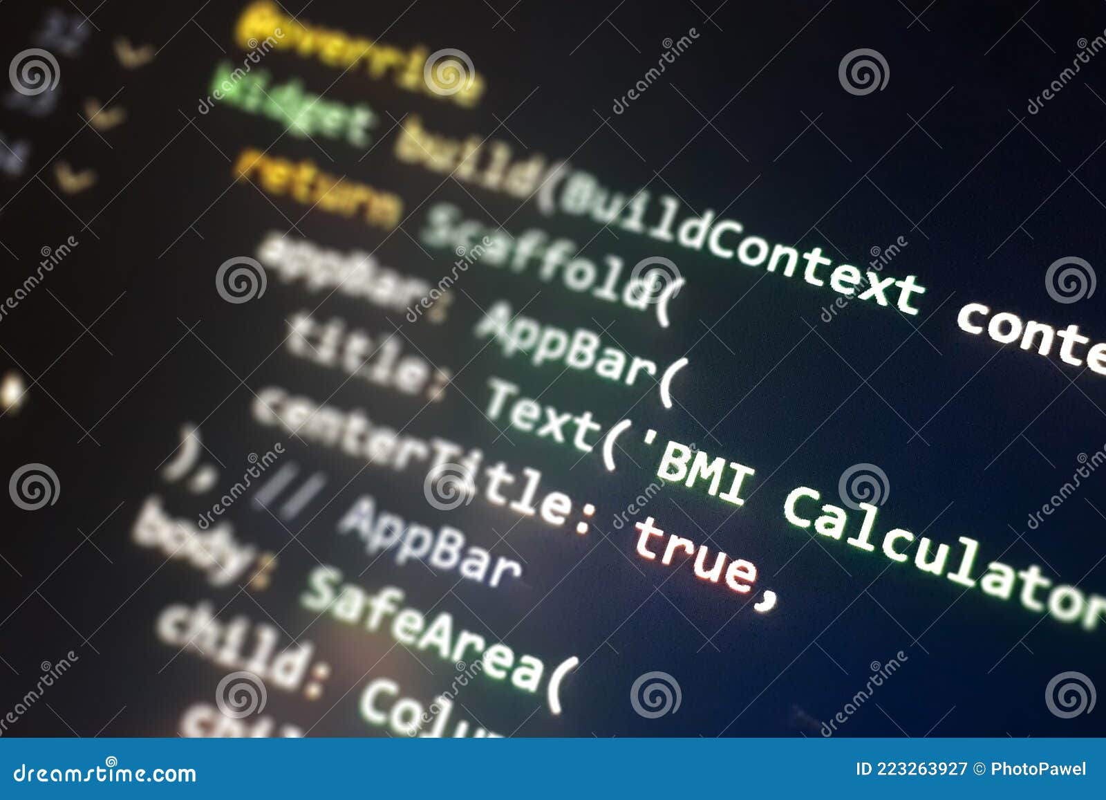 Screen Of Flutter Application Developing Code Lines Of Code On 9768