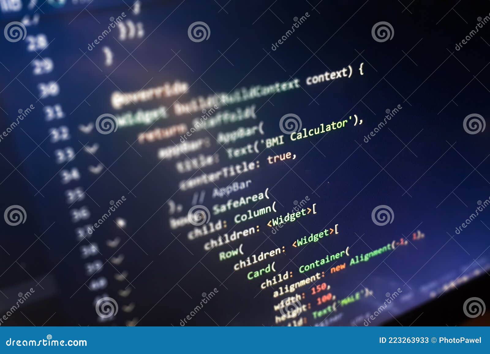 Screen Of Flutter Application Developing Code Lines Of Code On 3634