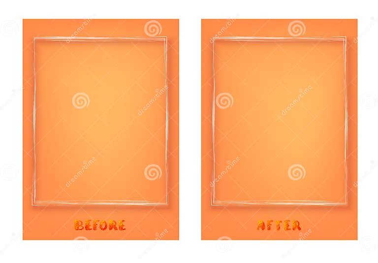 Before and after Card. Vector Illustration. Stock Vector - Illustration ...