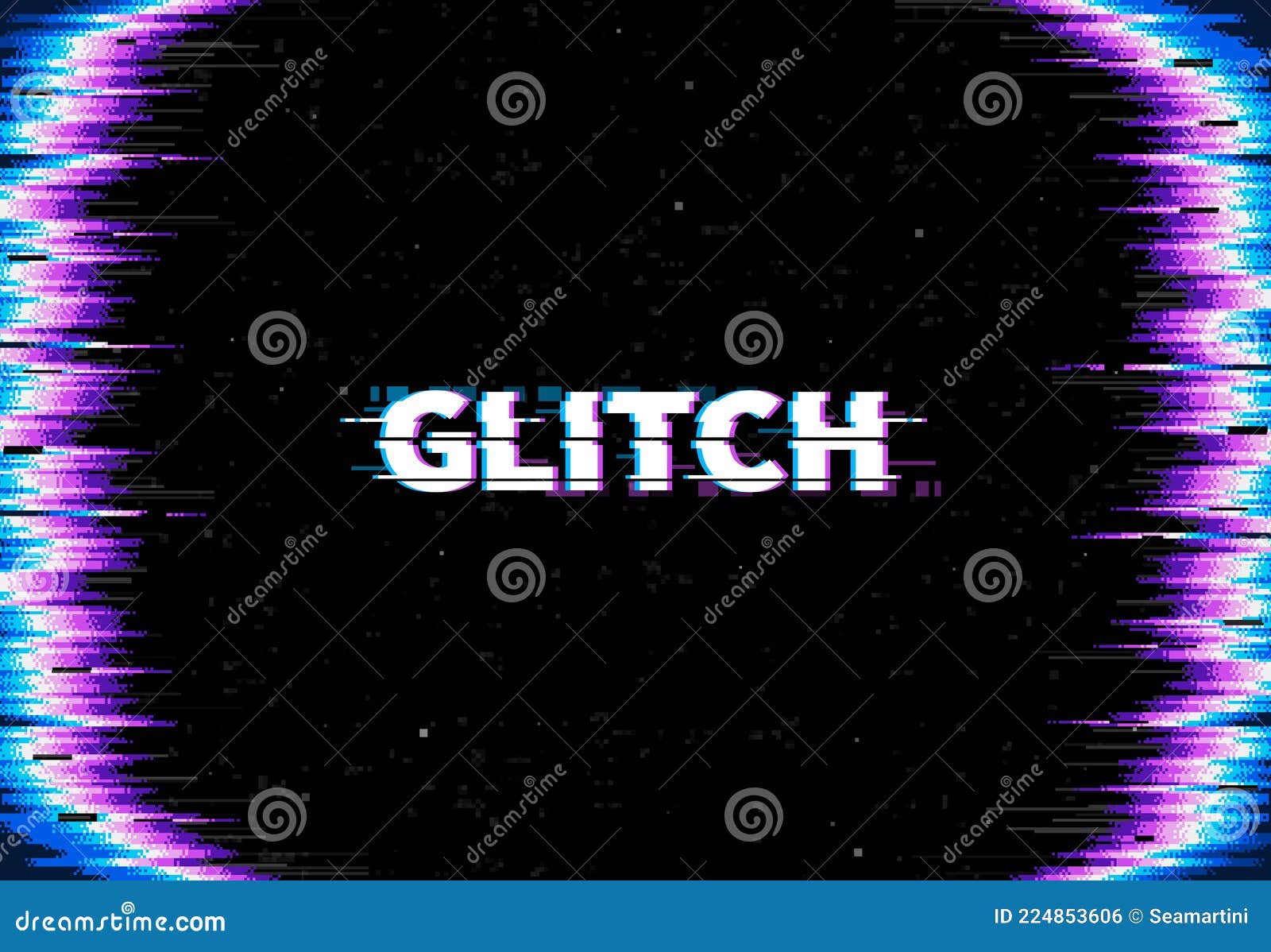 Screen Glitch Background, TV Signal Loss Effect Stock Vector ...