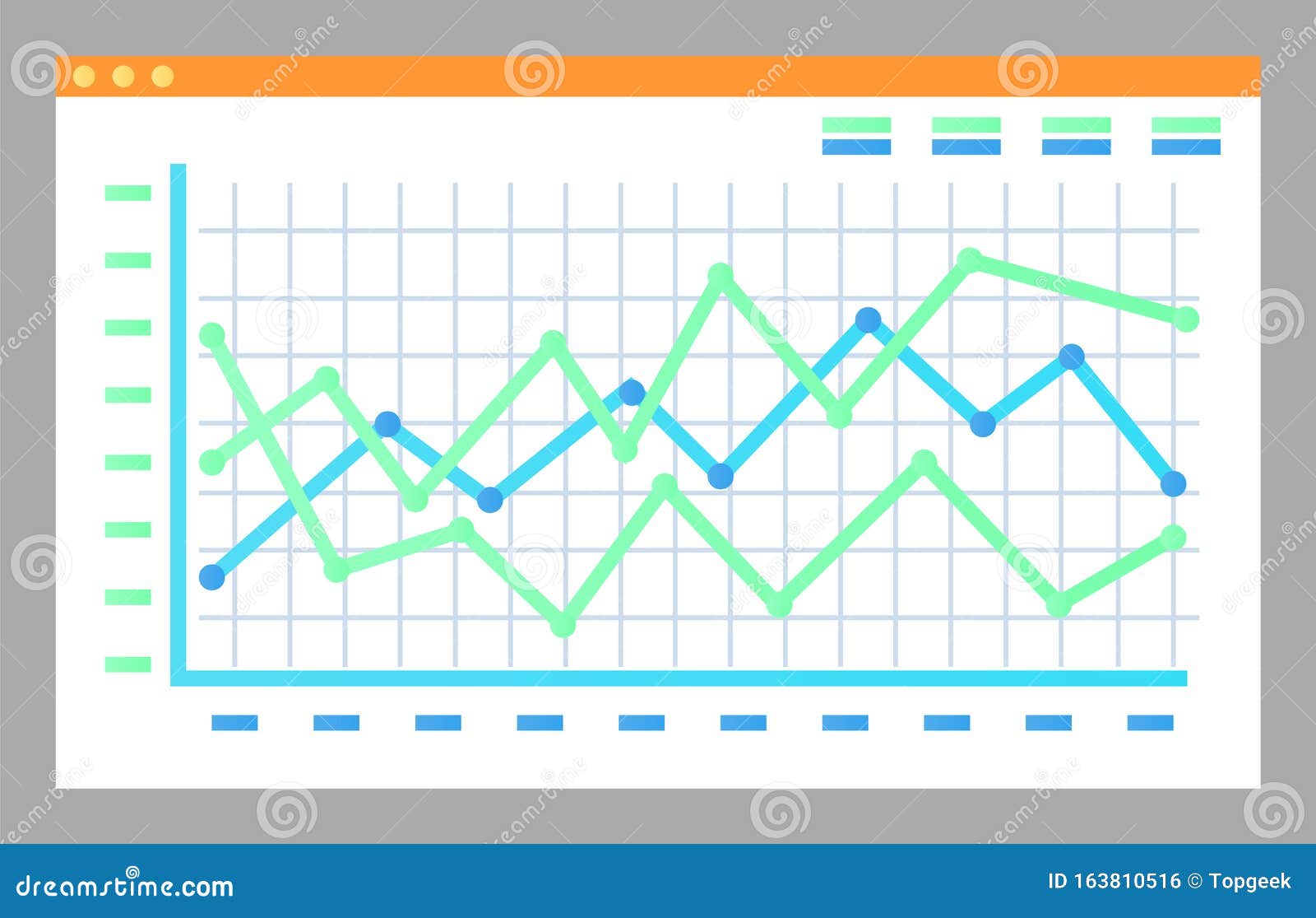 Screen with Graphs Diagrams Vector Isolated Page Stock Vector ...