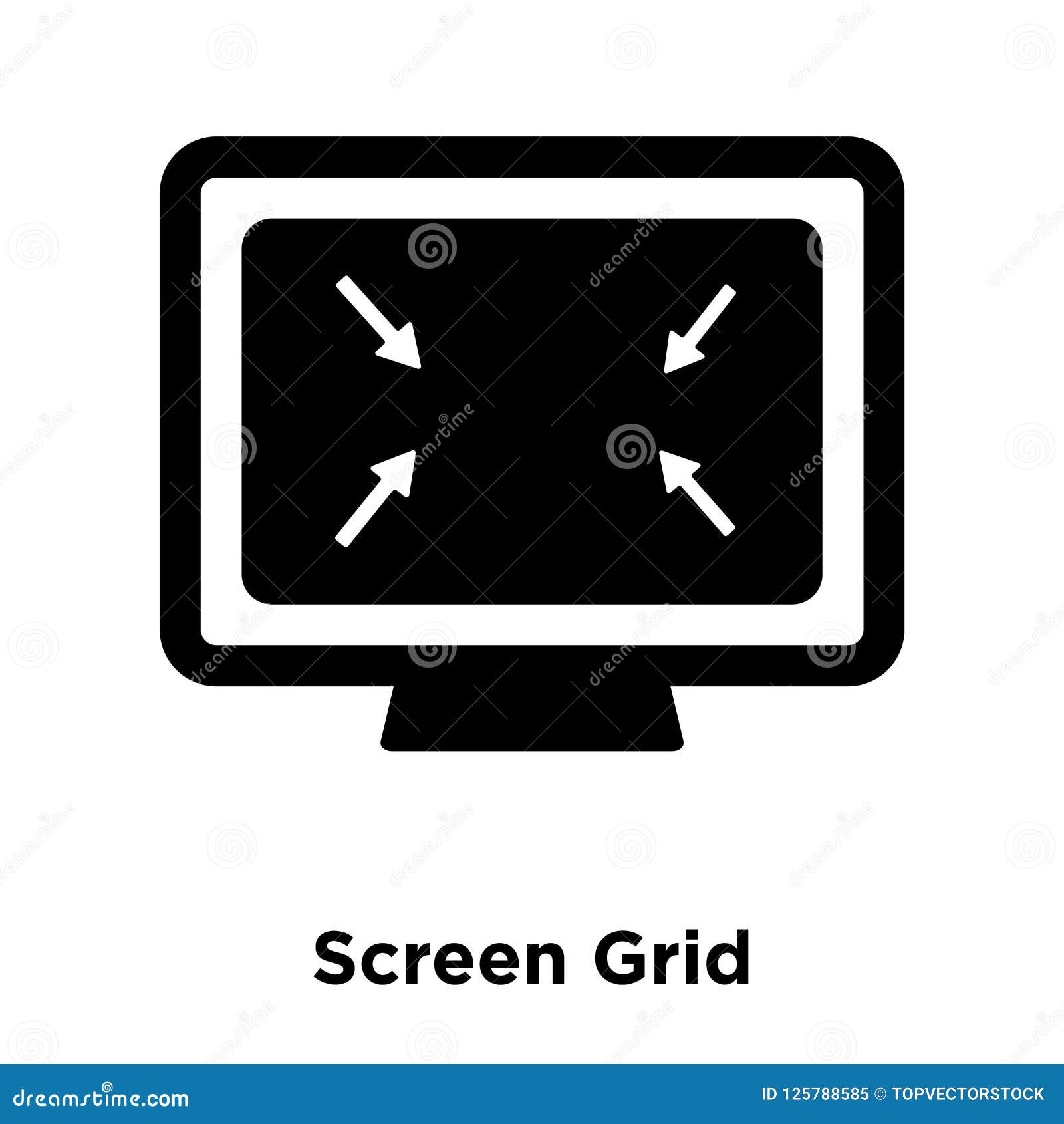 Screen Grid Vector Icon On White Background. Flat Vector Screen Grid ...