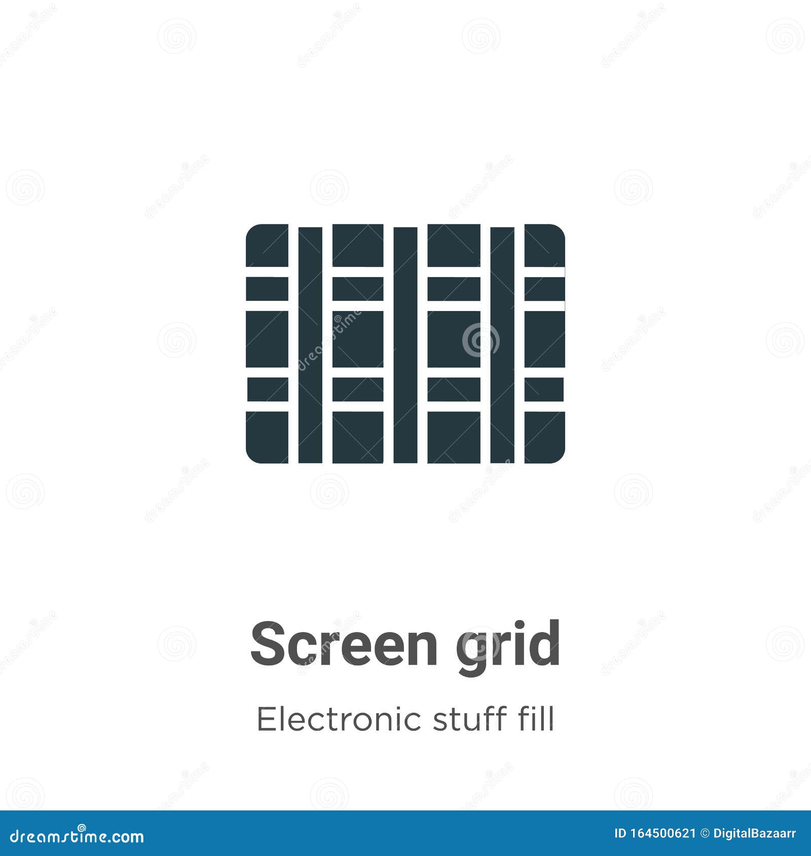 Screen Grid Vector Icon On White Background. Flat Vector Screen Grid ...