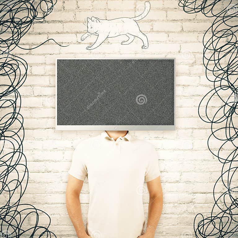 Screen headed guy stock image. Image of businessman, empty - 90156779