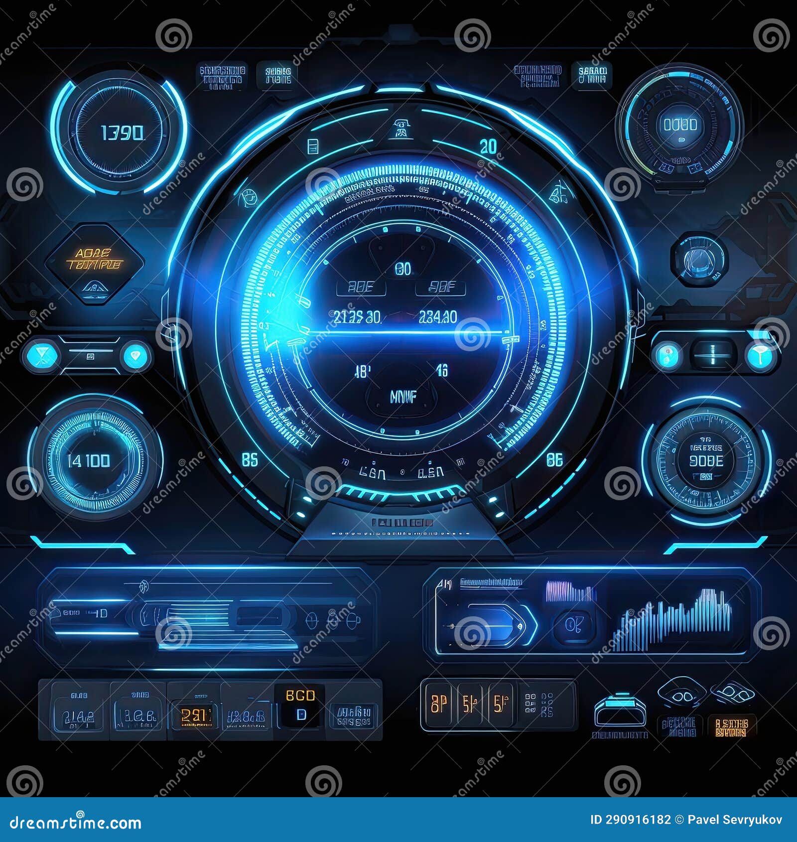 Screen Hud Elements Ai Generated Stock Photo - Image of display, modern ...