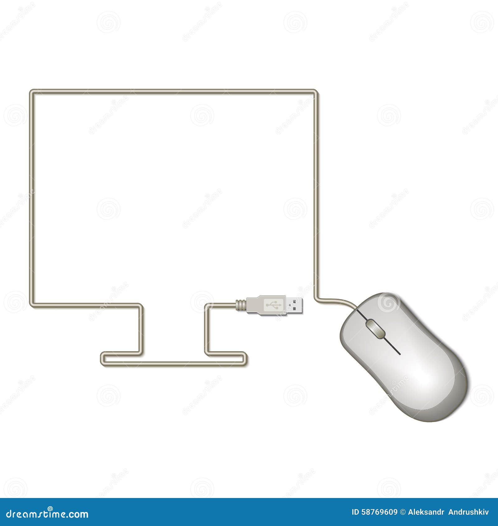 Screen Icon of Mouse Cable. Stock Vector - Illustration of technology ...