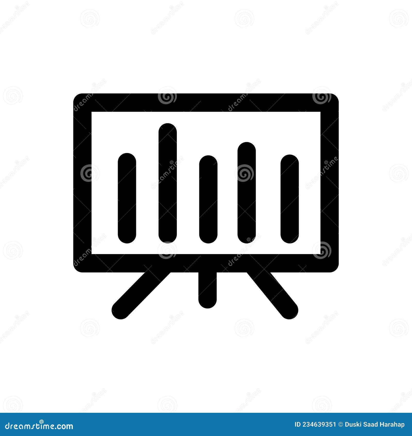 Screen Icon with Presentation Curve Illustration on Isolated Background ...