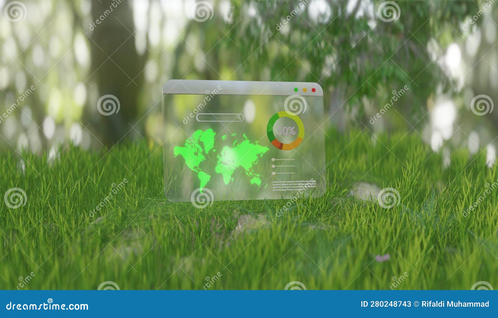 Screen Illustration with Greening Map Data Analysis with a Theme in a ...
