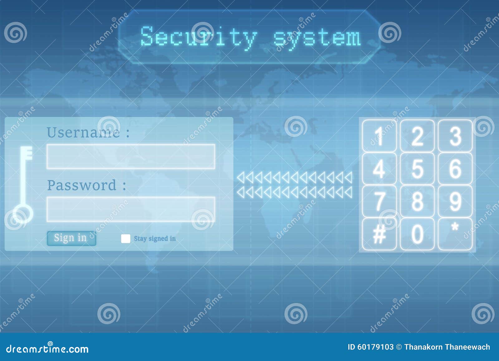 Screen Interface Login and Password with Futuristic Security System ...