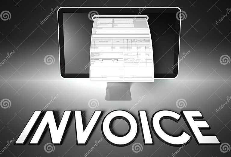 Screen and Invoice with Invoice, Tax Stock Photo - Image of frame ...