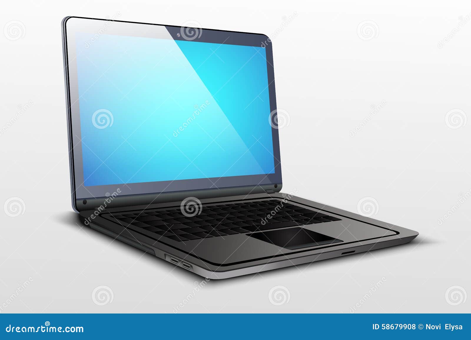 Screen a Laptop with Blue Graphics Stock Vector - Illustration of ...