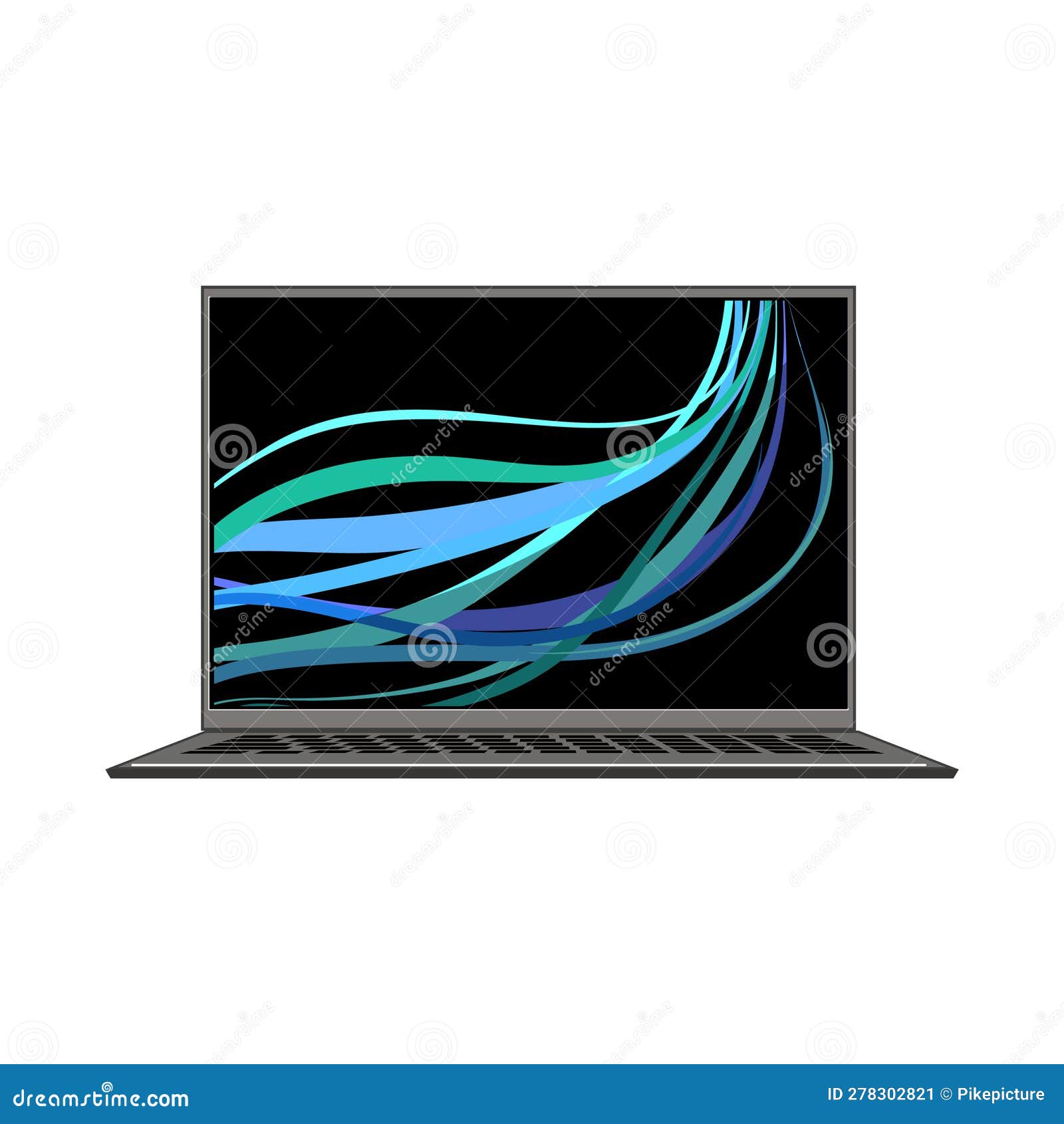 Screen Laptop Computer Cartoon Vector Illustration Stock Vector ...
