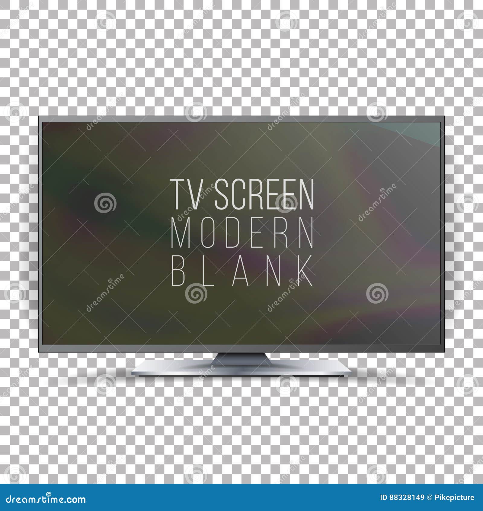 Realistic Flat Black Television Screen Isolated On White Background. 3D ...