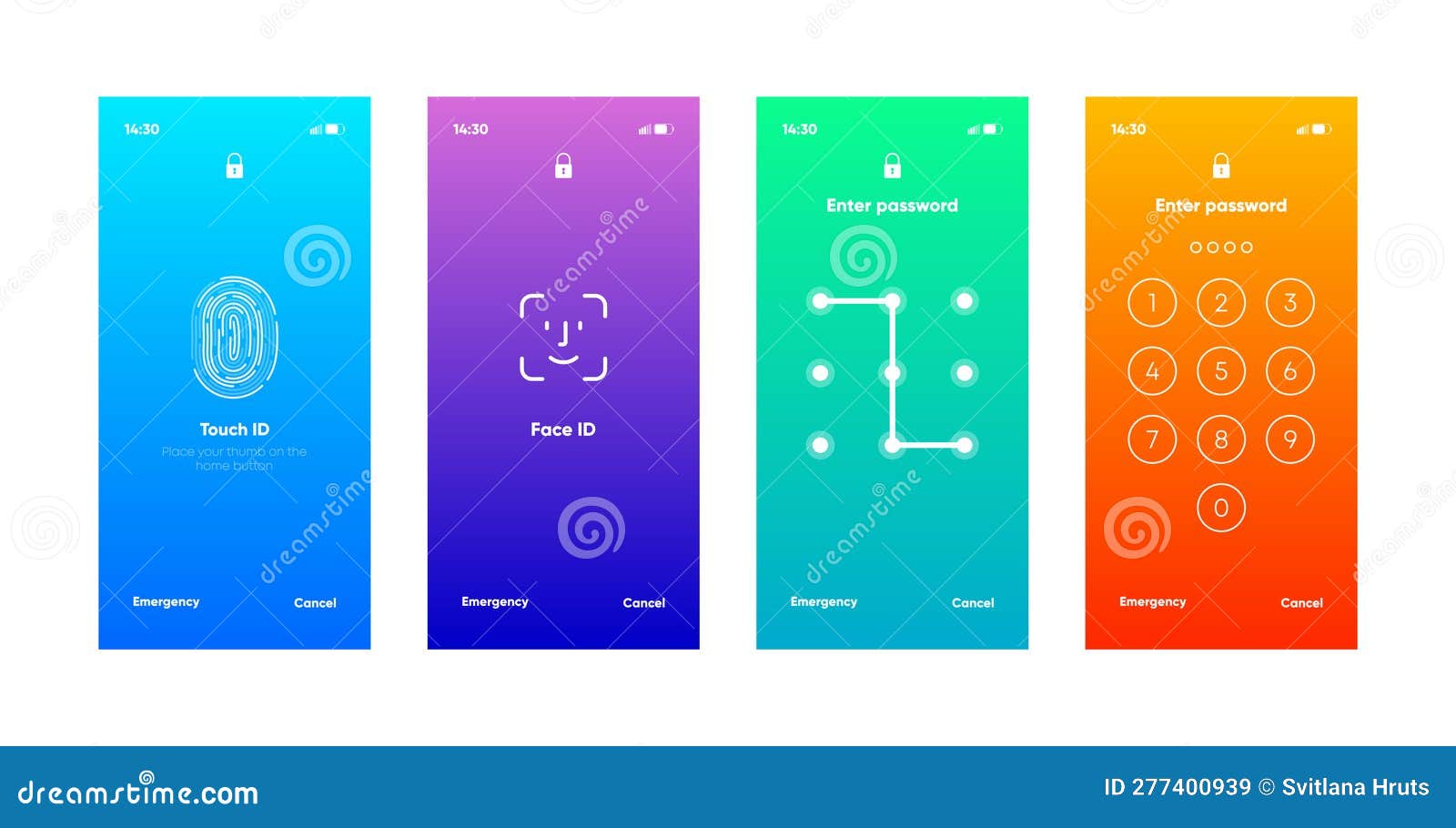 Screen Lock Authentication Password Smartphone Template. Phone ID ...
