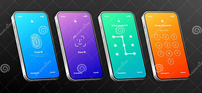 Screen Lock Authentication Password Smartphone Template. Phone ID ...