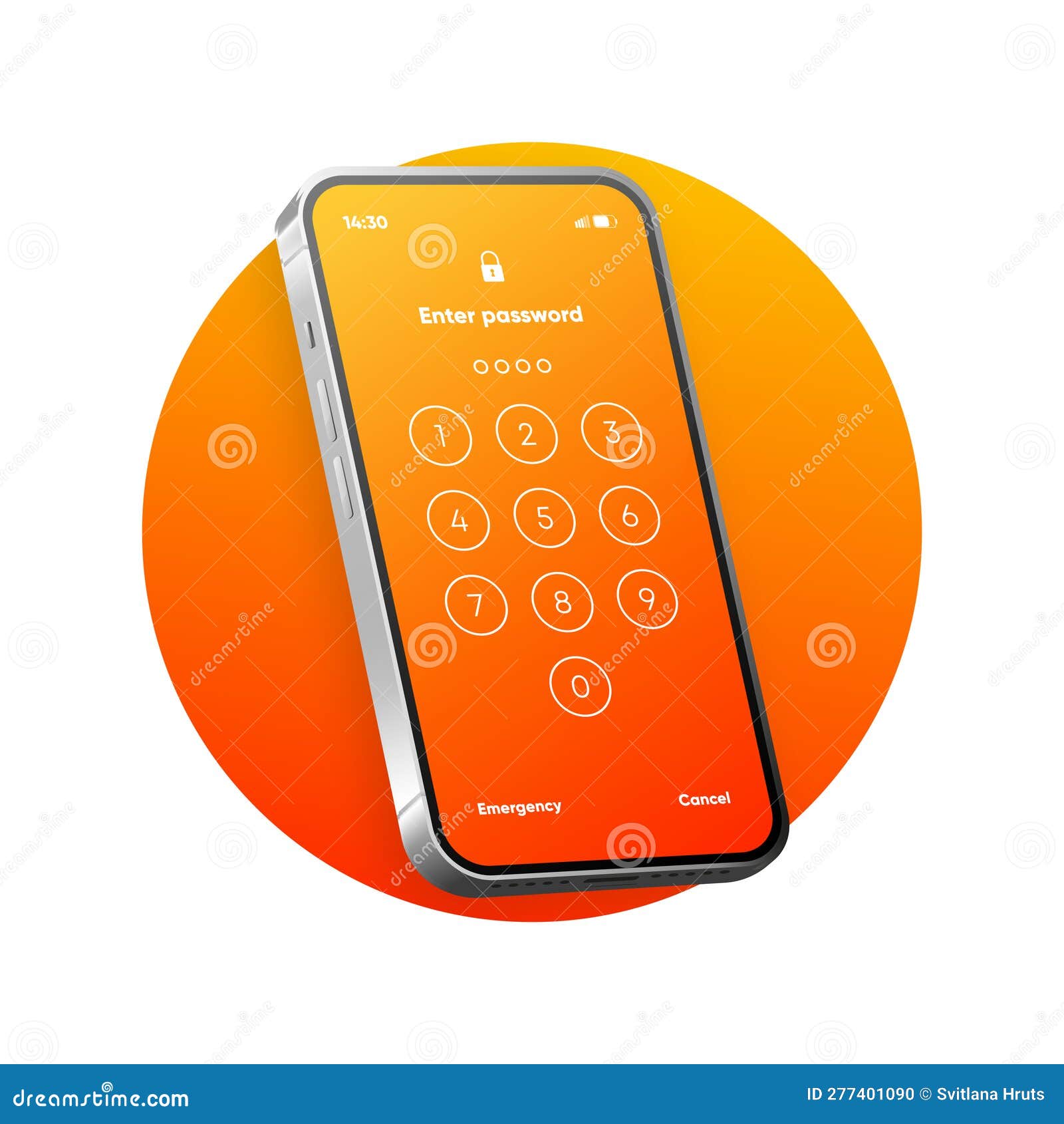 Screen Lock Authentication Password Smartphone Template. Phone Passcode ...