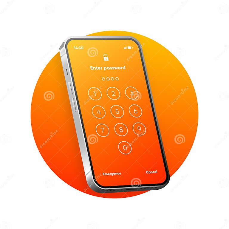 Screen Lock Authentication Password Smartphone Template. Phone Passcode ...