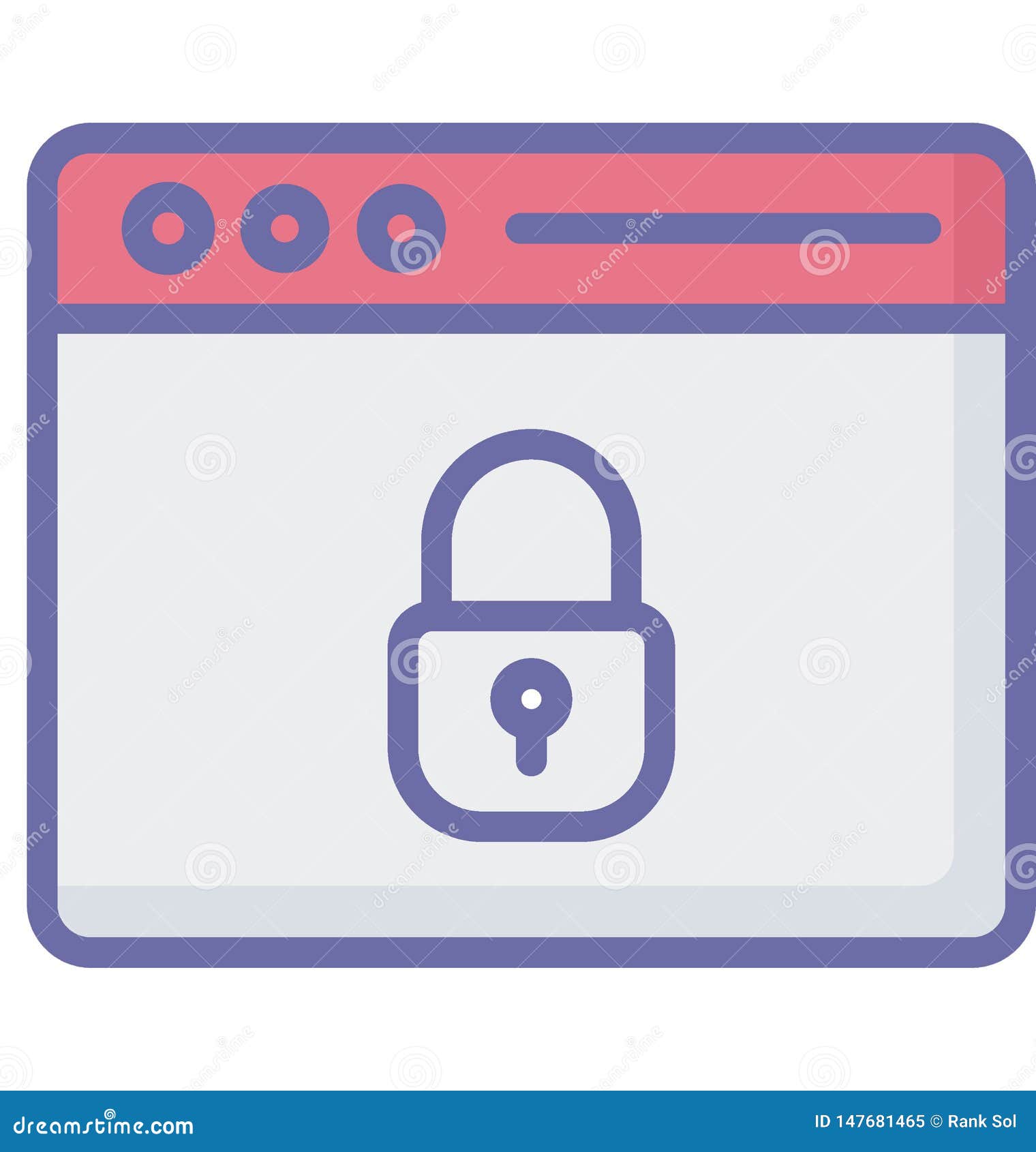 Screen Lock Vector Related To Web Browser Windows and Fully Editable ...