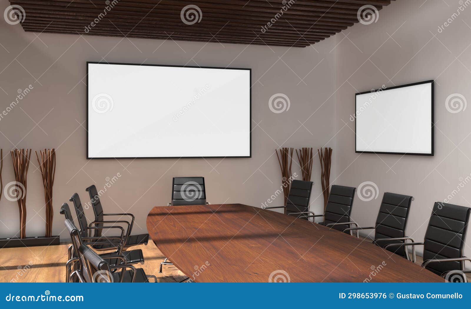 Screen in a meeting room stock photo. Image of display - 298653976