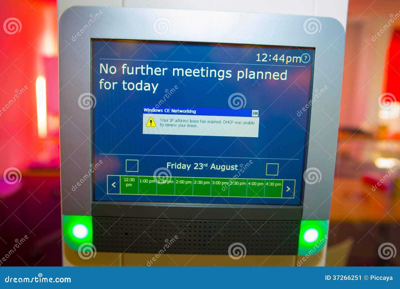 Screen with Message No Further Meetings Planned for Today Stock Image ...