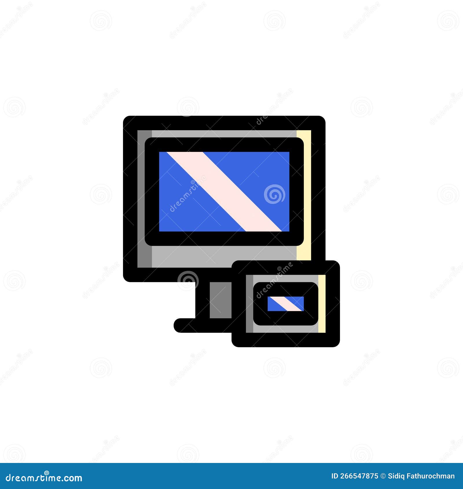 Screen Mirroring Icon stock vector. Illustration of broadcast - 266547875