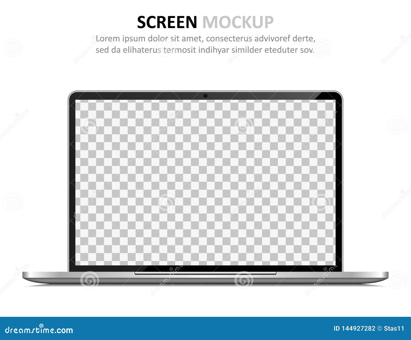 Screen Mockup. Laptop with Blank Screen for Design Stock Vector ...