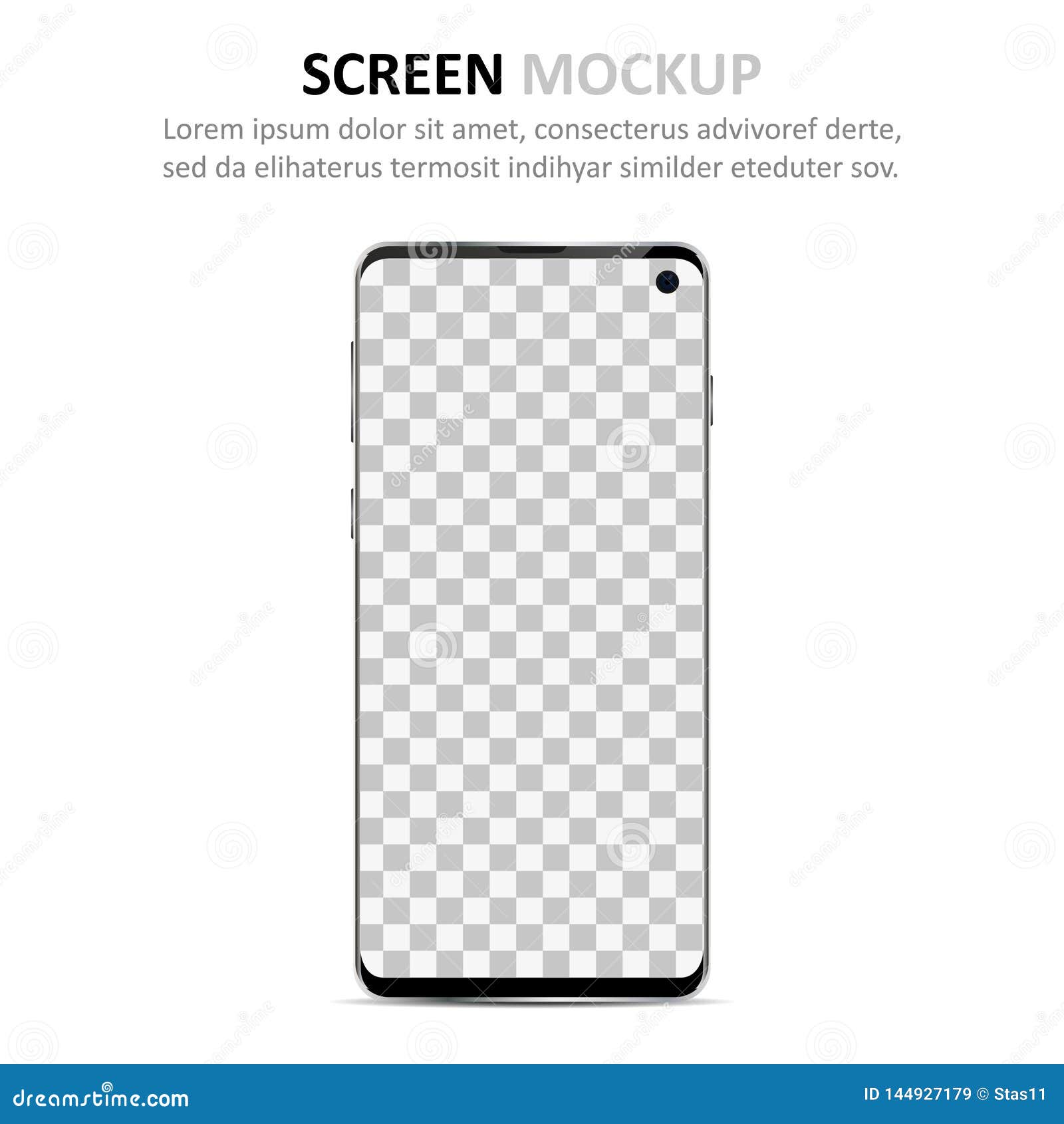 Screen Mockup. Smartphone with Blank Screen for Design Stock Vector ...