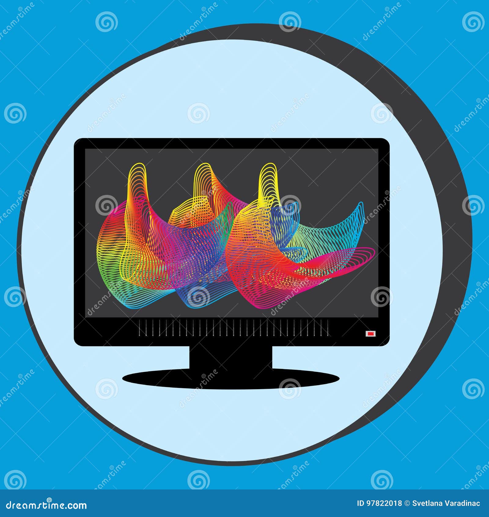 Screen Monitor for Computer in the Circuit Stock Vector - Illustration ...