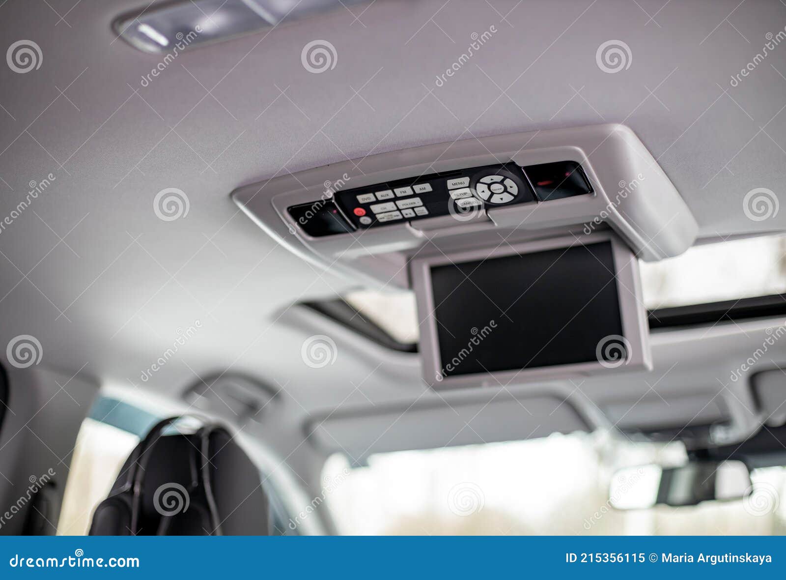 Screen Multimedia System Control Panel. Interior Detail of Modern ...