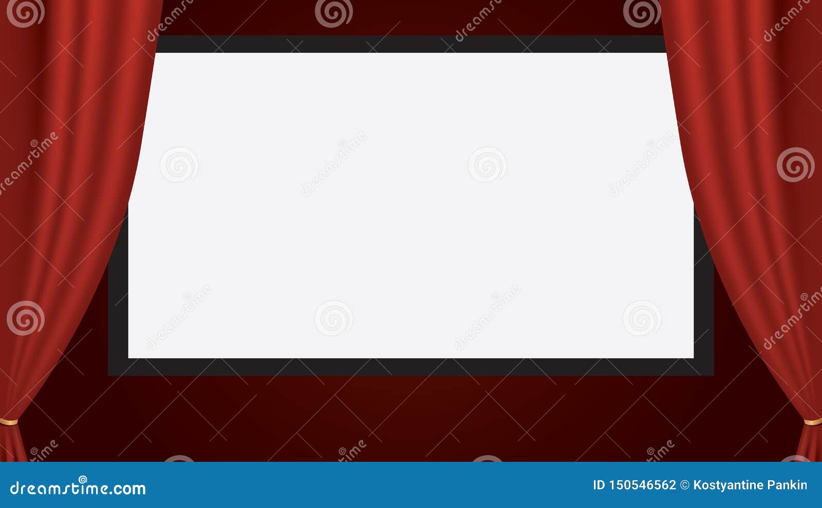 Screen in the old cinema stock vector. Illustration of auditorium ...