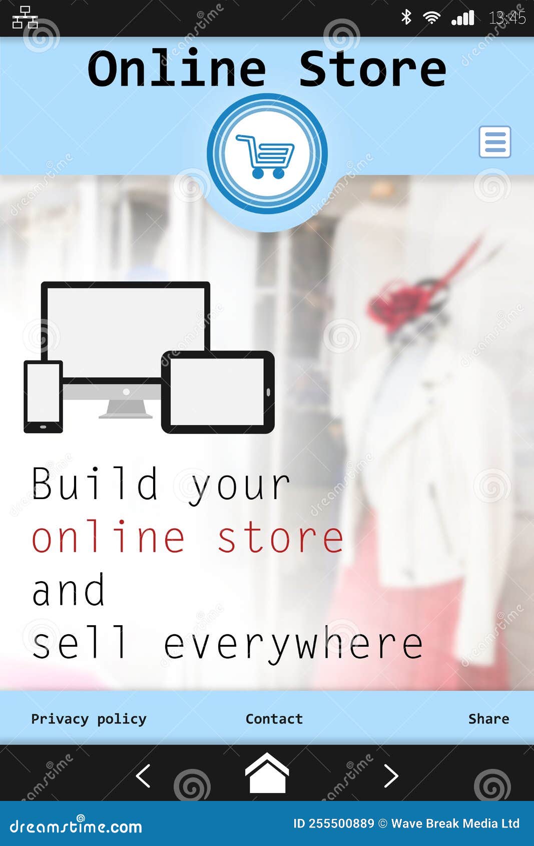 Screen of an online store stock image. Image of screen - 255500889