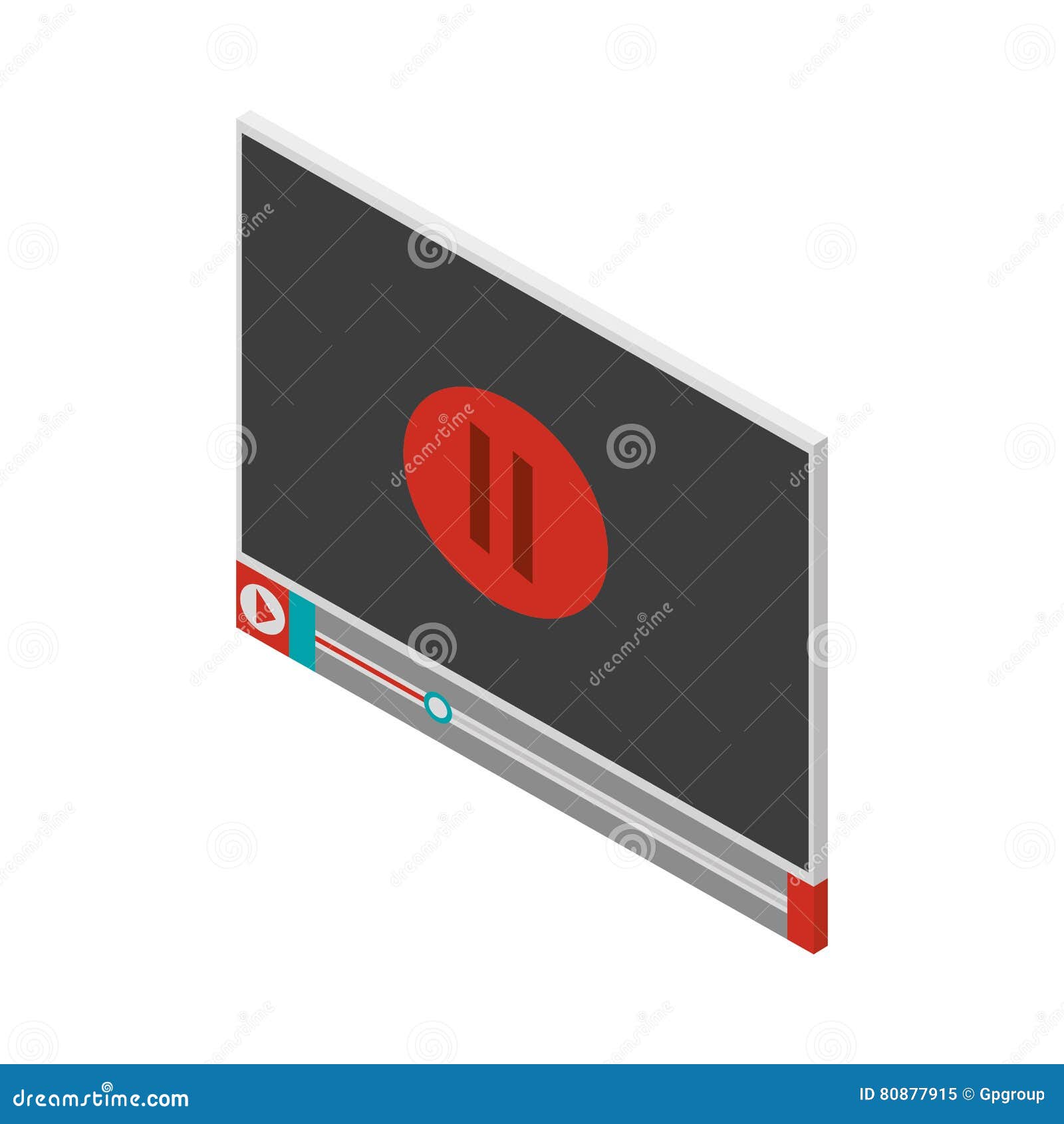 Screen with Pause Icon and Play Button Stock Vector - Illustration of ...