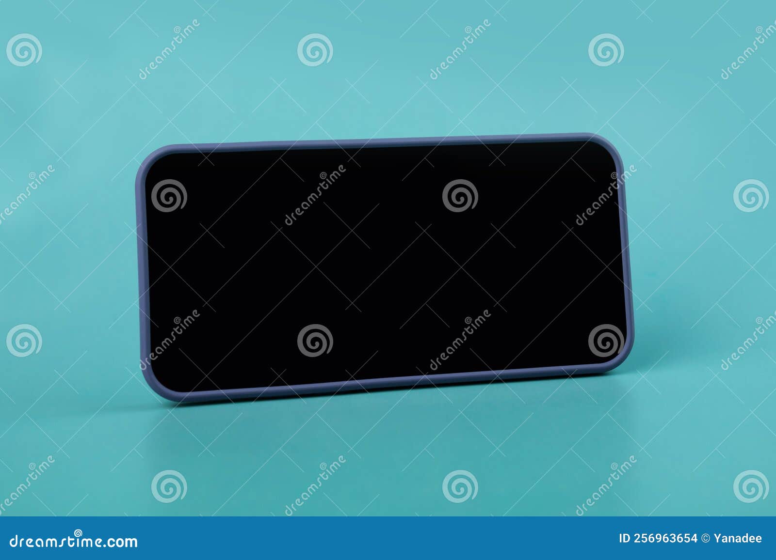 Screen on the Phone Horizontally, Smartphone Display on a Blue ...
