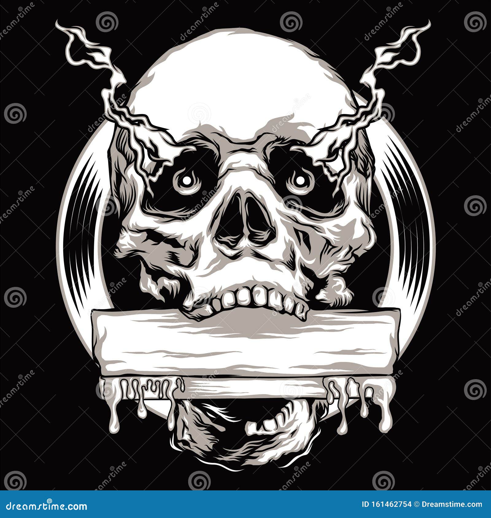 Screen Printer Skull Illustration Stock Illustration - Illustration of ...