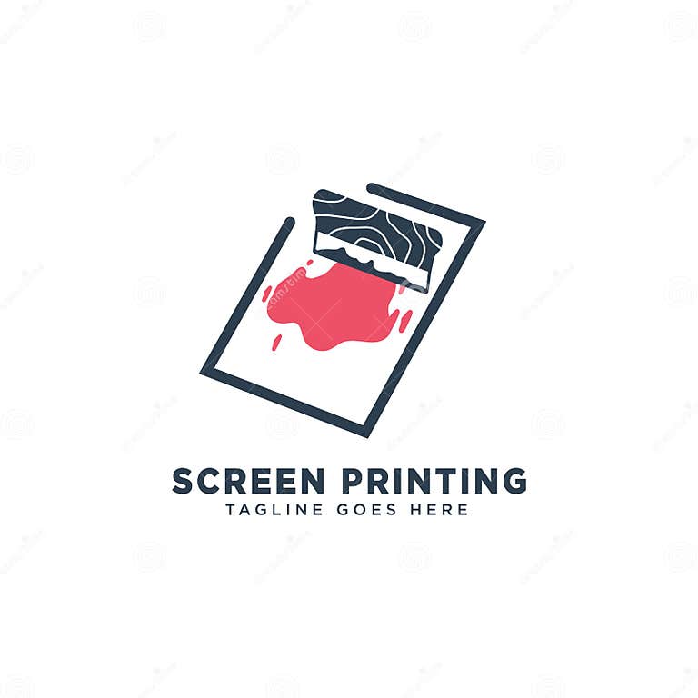 Screen Printing Logo Design Concept Vector Illustration Stock Vector ...