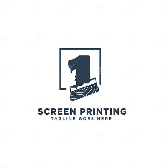 Screen Printing Logo Design Concept Vector Illustration Stock Vector ...