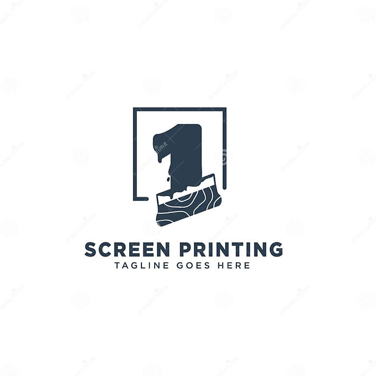 Screen Printing Logo Design Concept Vector Illustration Stock Vector ...