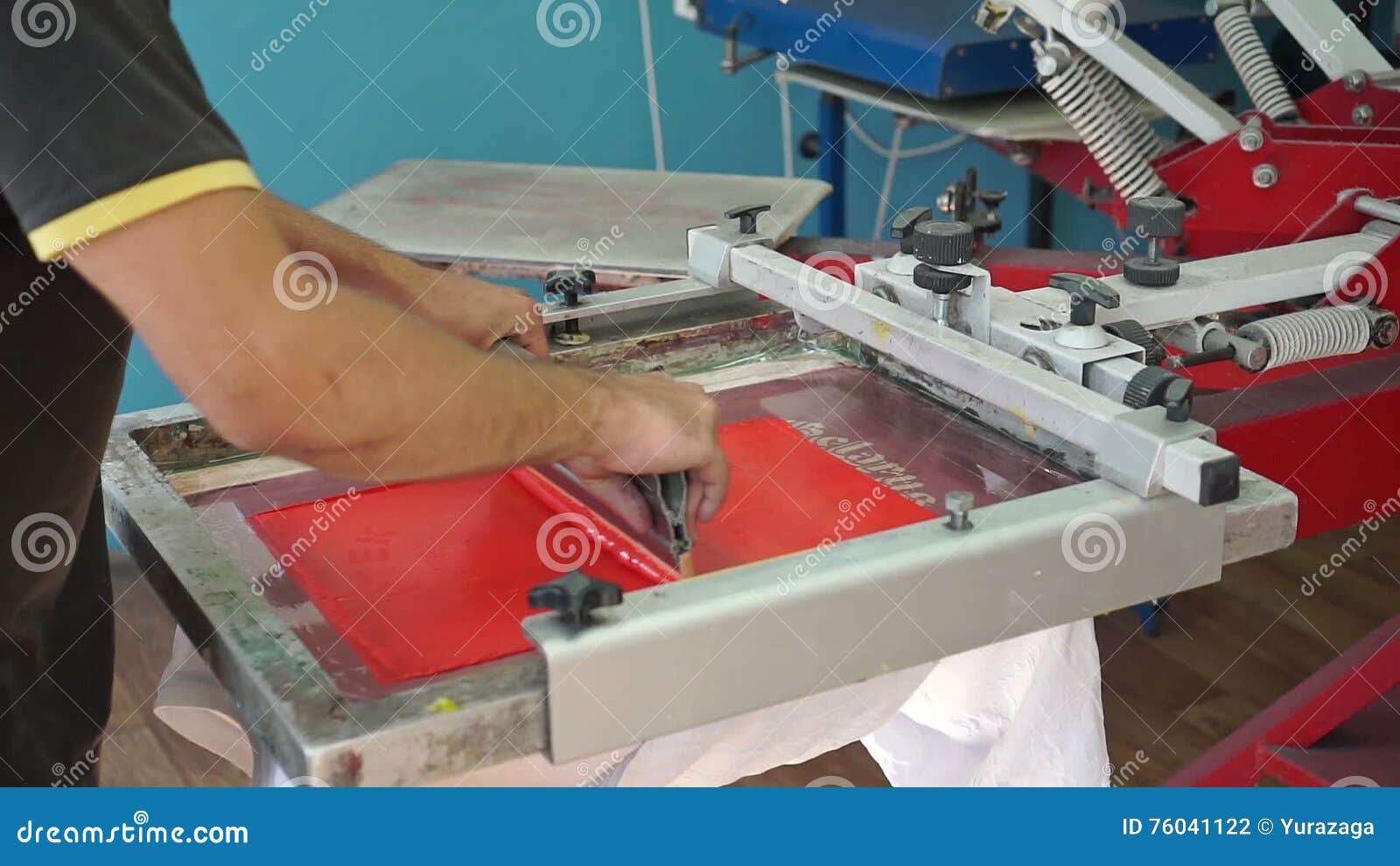 Screen Printing Manufacturing on T-shirts Stock Footage - Video of ...